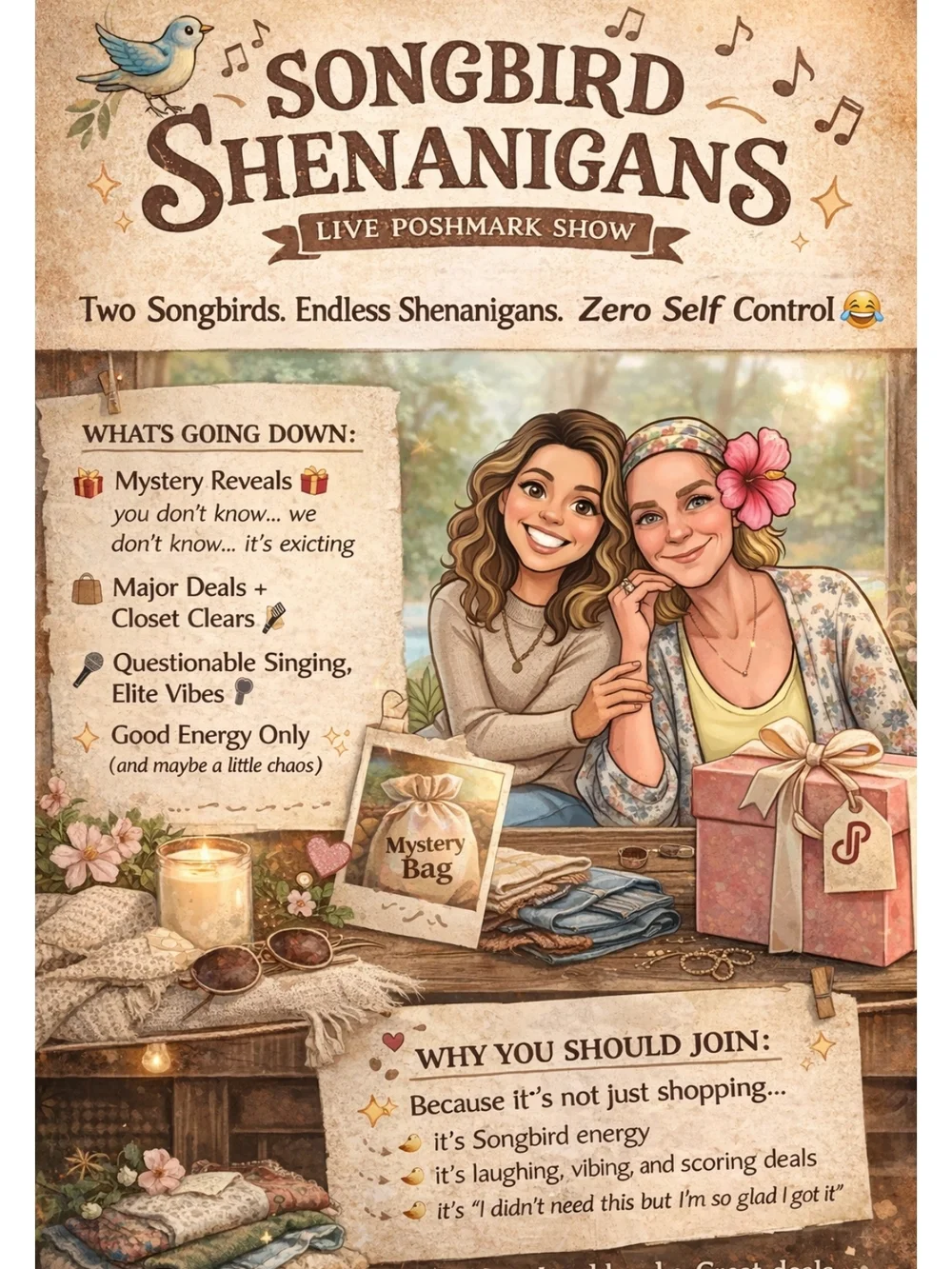 Bags | Songbird Shenanigans Live Show W Sandrachu And Me Thursday 11am ...